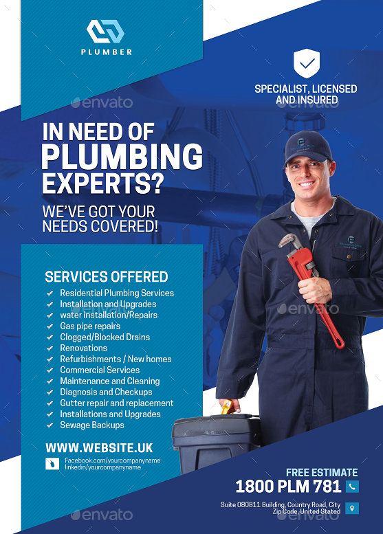 Plumber Services Flyer Print Templates Graphicriver